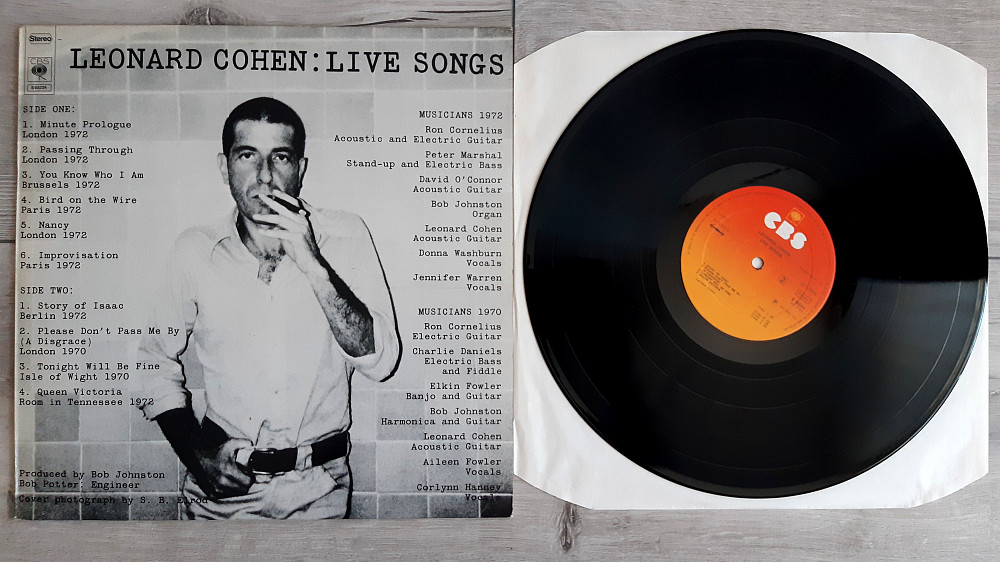 LEONARD COHEN LIVE SONGS ( CBS S 65224 A/B ) 1973 HOLL | Виниловые ...