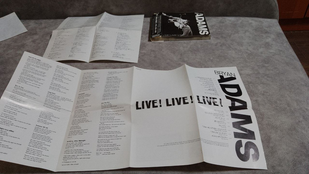 Bryan Adams Live! Live! Live! японский cd c obi и постером | Компакт ...
