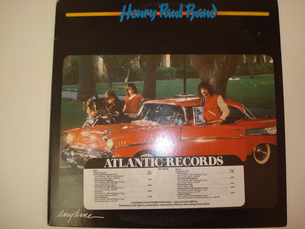 HENRY PAUL BAND-Anytime 1981 USA Promo Southern Rock | Виниловые ...